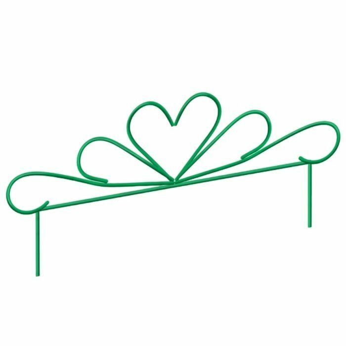 Декоративный металлический заборчик Сказка 4,45 м (5 секций)/ зеленый / ограждение для клумбы