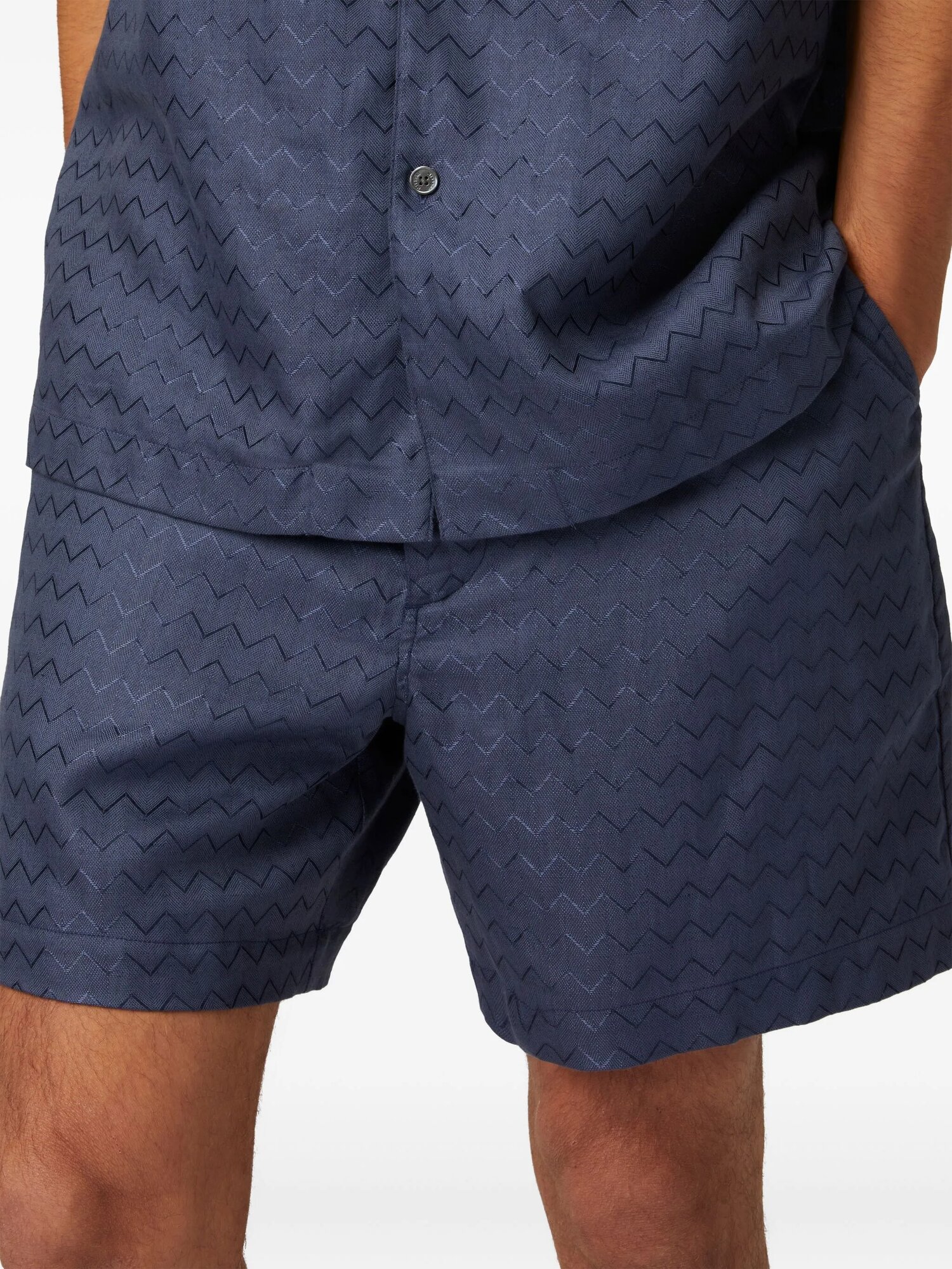 Шорты Missoni Chevron-pattern shorts, размер 50, синий — фото 1