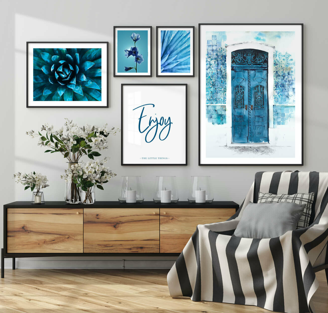 Постер 5 шт без рамки "Прохлада" набор картин для интерьера