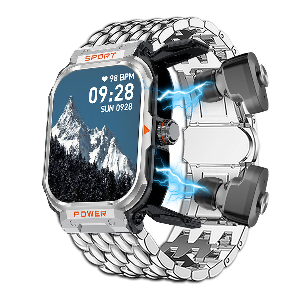 Смарт-часы Black tech с наушниками, музыка/спорт, фитнес-трекер, NFC, металл