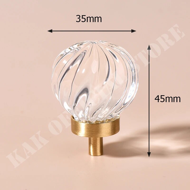 Ручки для шкафа KAK хрустальные золотые Gold 9