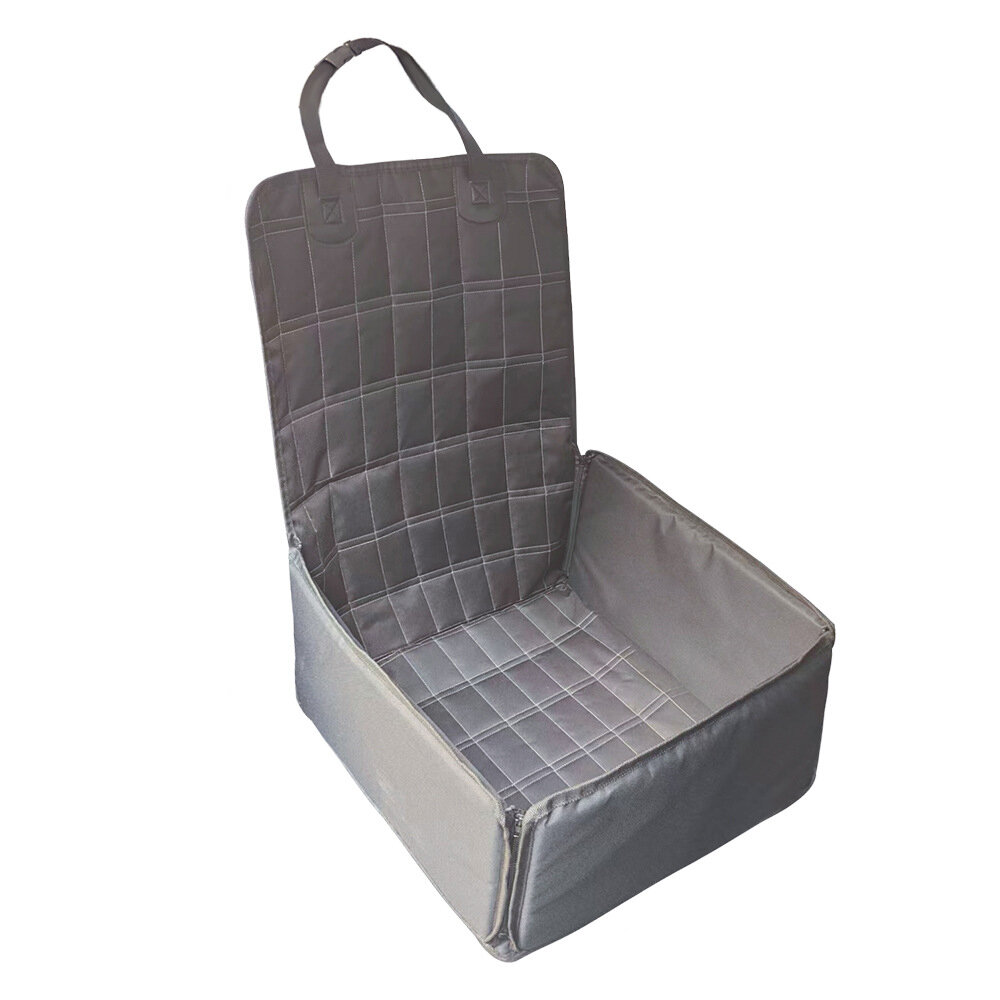Автомобильное сиденье для собак и кошек складной переносной кресло с безопасностью ремнем водонепроницаемым чехлом для автомобильного сиденья подходящее для большинства автомобилей грузовиков SUV цвет черный серый материал ткань размер 60*43*43см