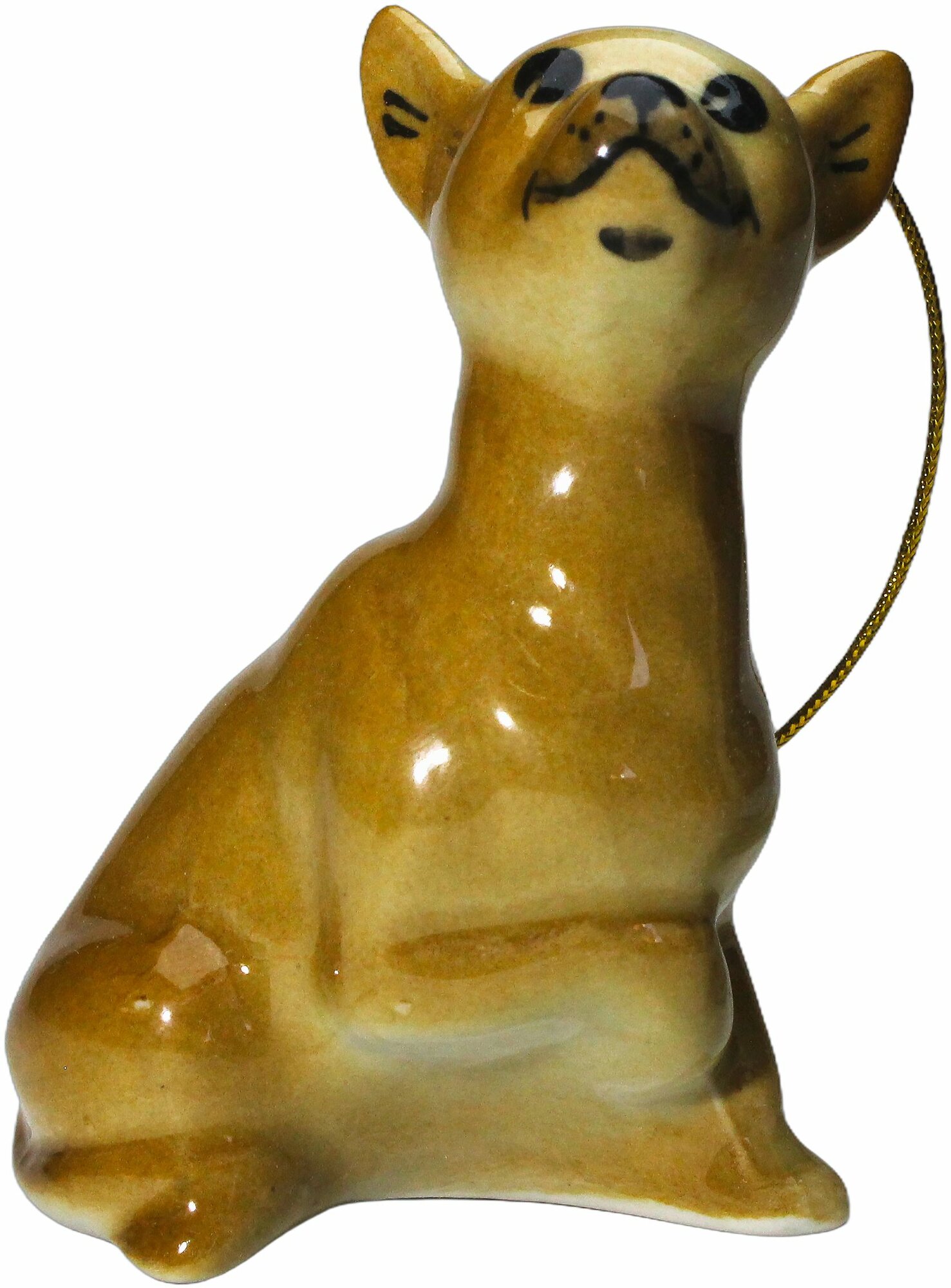 "Чихуахуа" в картонной коробке фарфоровая елочная игрушка украшение цветная коллекция