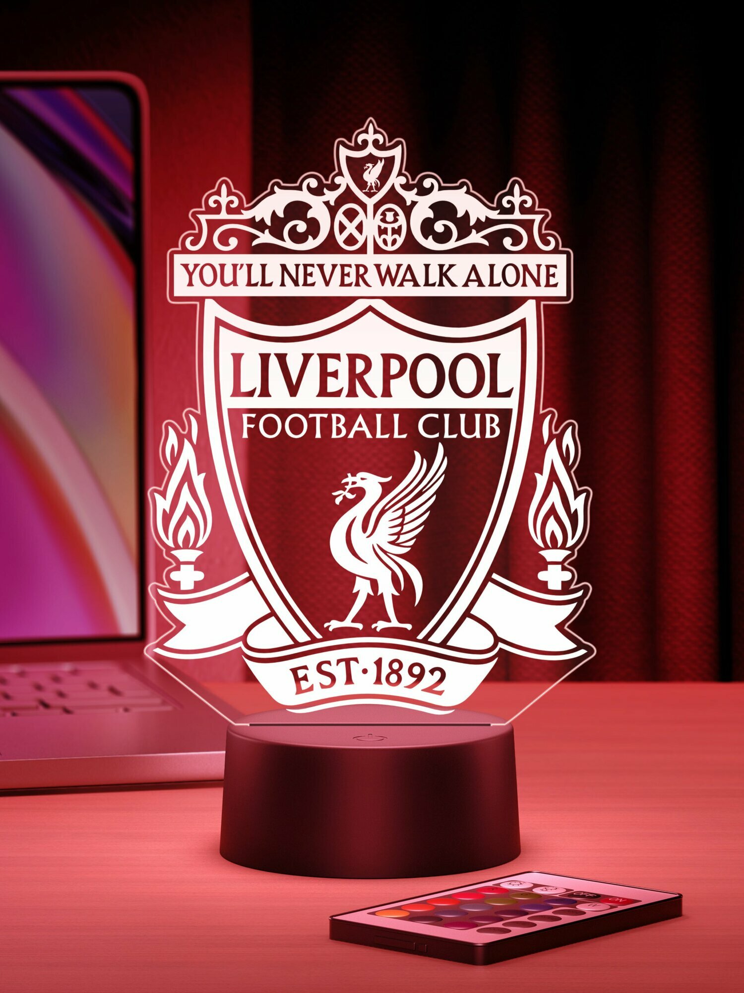 Ночник Футбольный Клуб Ливерпуль - FC Liverpool, Идеальный подарок для создания атмосферы