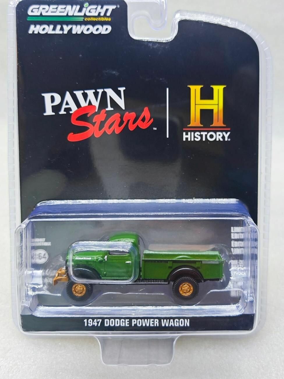 Машинка GreenLight 1/64 Hollywood Series 42 - Pawnbroking Star -1947 Dodge Power Van 62030-D Golden Wheel Green Die-cast Alloy Car Model Collection Toy Gift