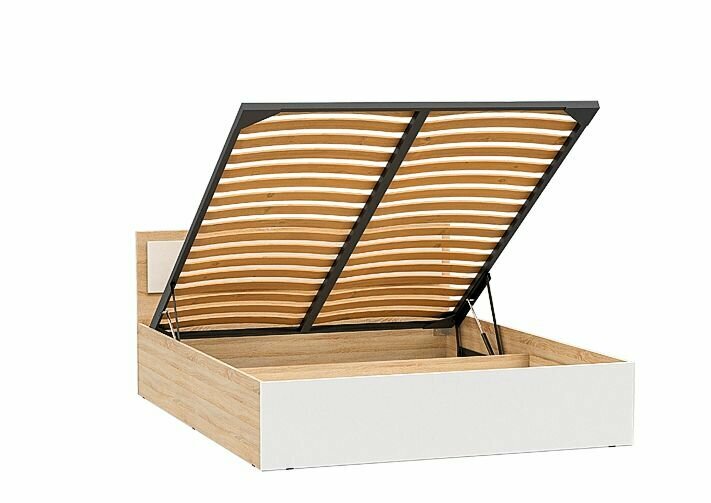 Мартина Кровать с подъемным механизмом 1,6м (Белый глянец, сонома) (Миф)