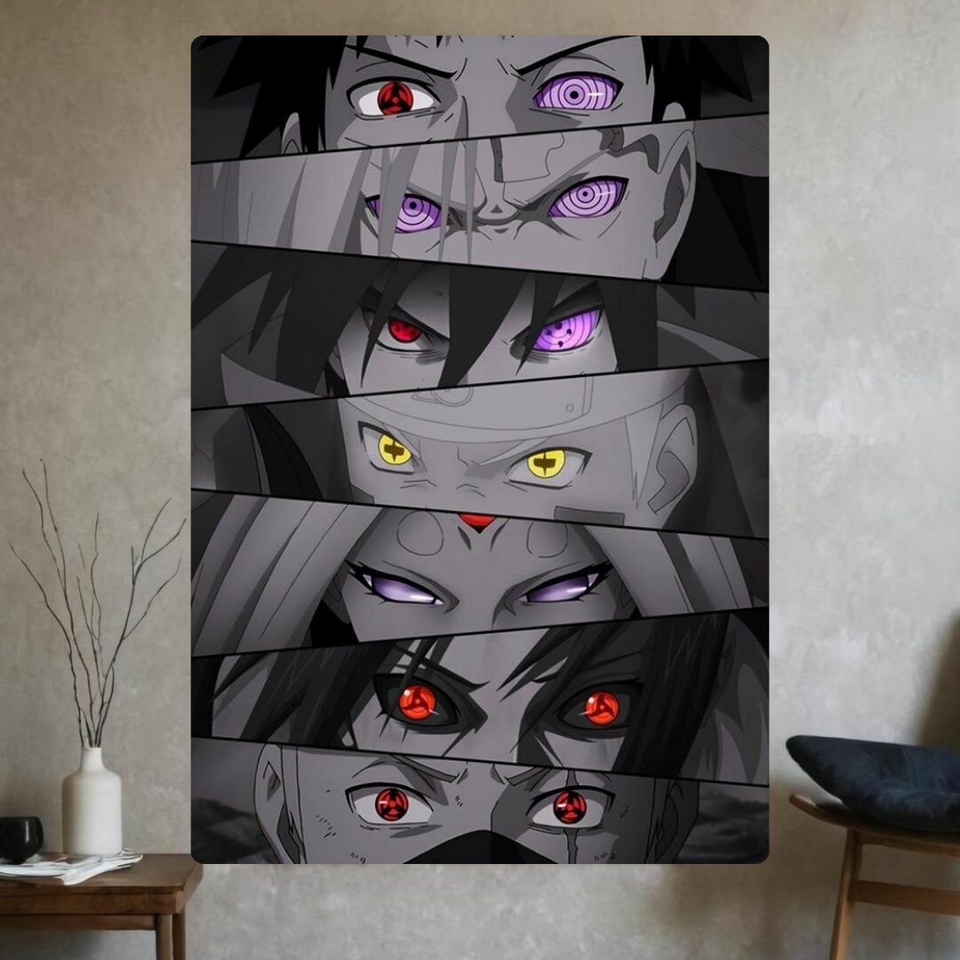 Картина на металле (аниме - Наруто), Персонажи - Глаза, 20*30см