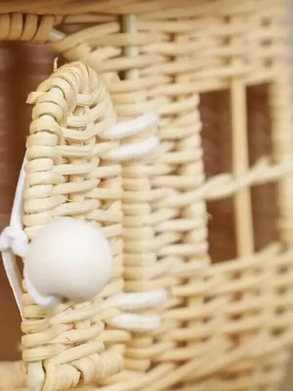 Корзинка "Грибы", плетеная, бакелит, дерево, светло-коричневая, 24x24х28см