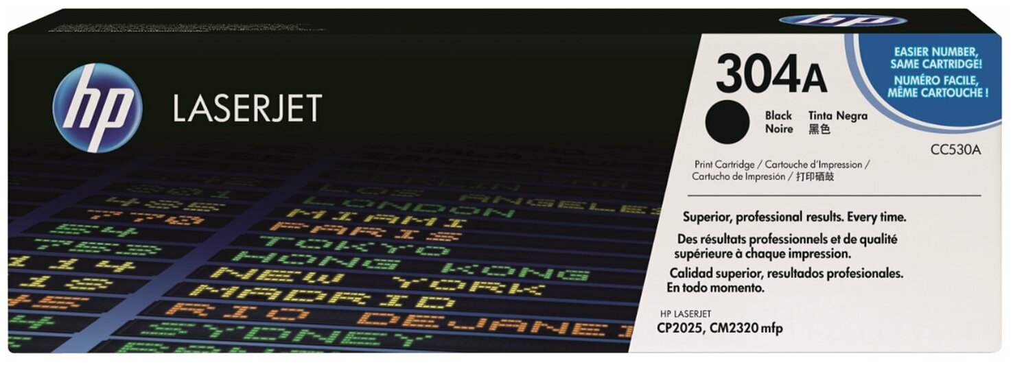 Оригинальный тонер-картридж для лазерных принтеров HP Color LaserJet CC530A, 3500 стр., чёрный