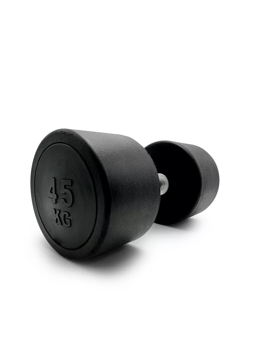 Гантель UNIX Fit про круглая обрезиненная, металлическая спортивная гантель неразборная, 45 кг, 1 шт.