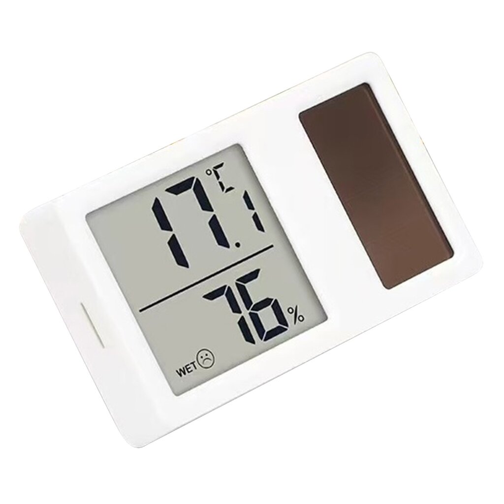 Thermometers Hygrometer Solar Power Desktop Temperature Humidity Measurement Meter Gauge for Indoor Baby Room Office
