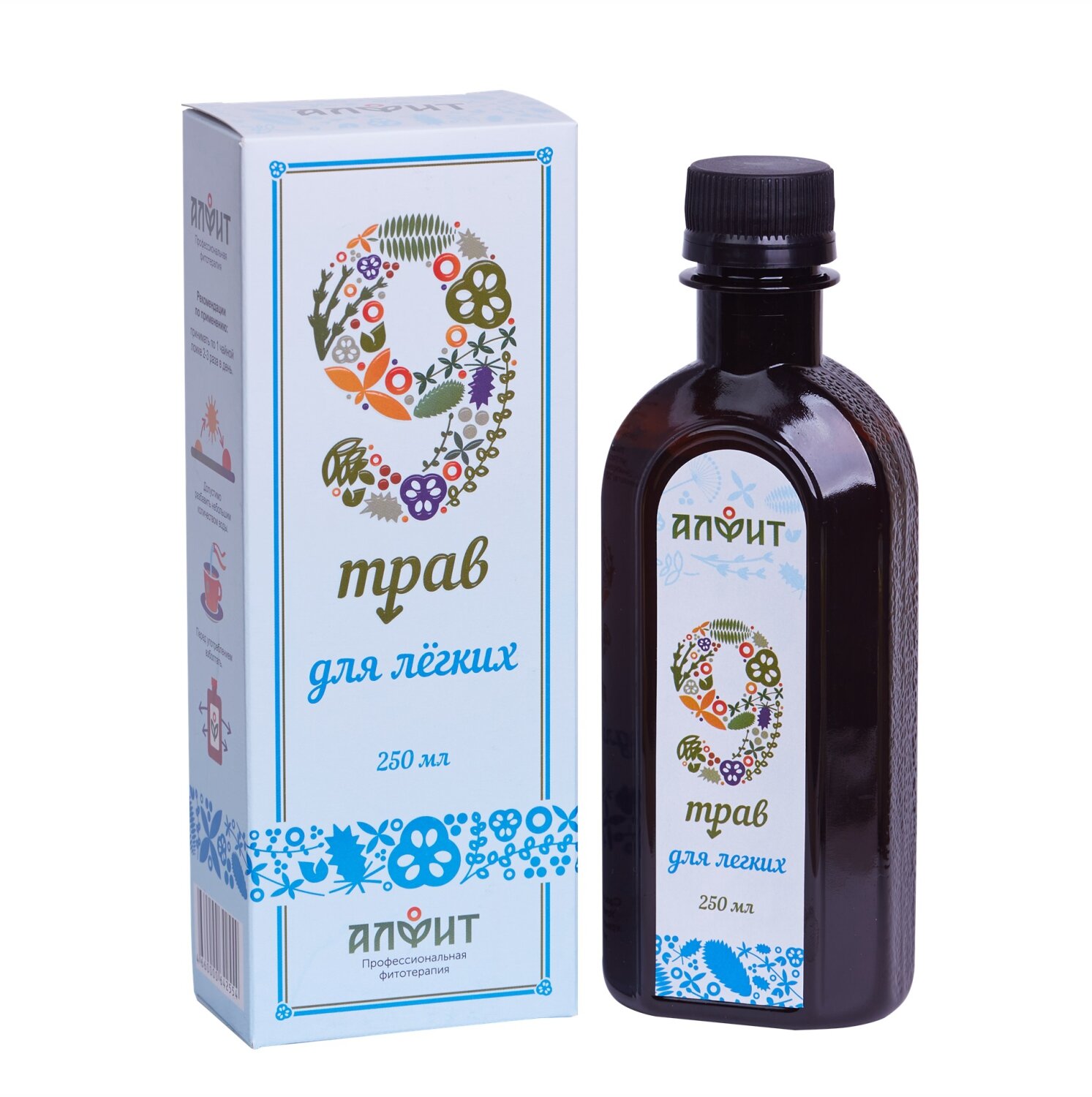 Бальзам для легких серии "9 трав для легких" от бренда "Алфит" с уникальными алтайскими травами