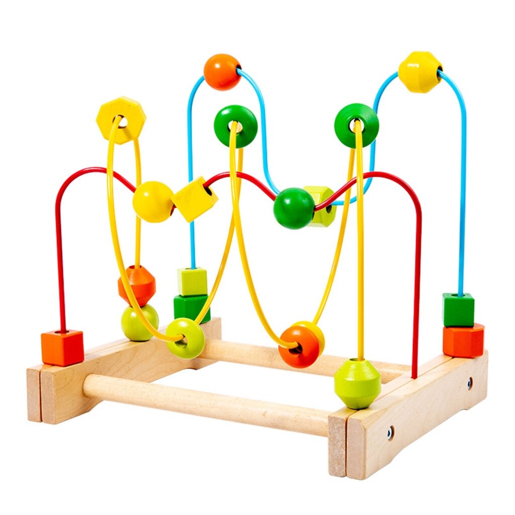 Лабиринт из бисера, детская игрушка для малышей, деревянные американские горки, игрушка для дошкольников, подарки на день рождения