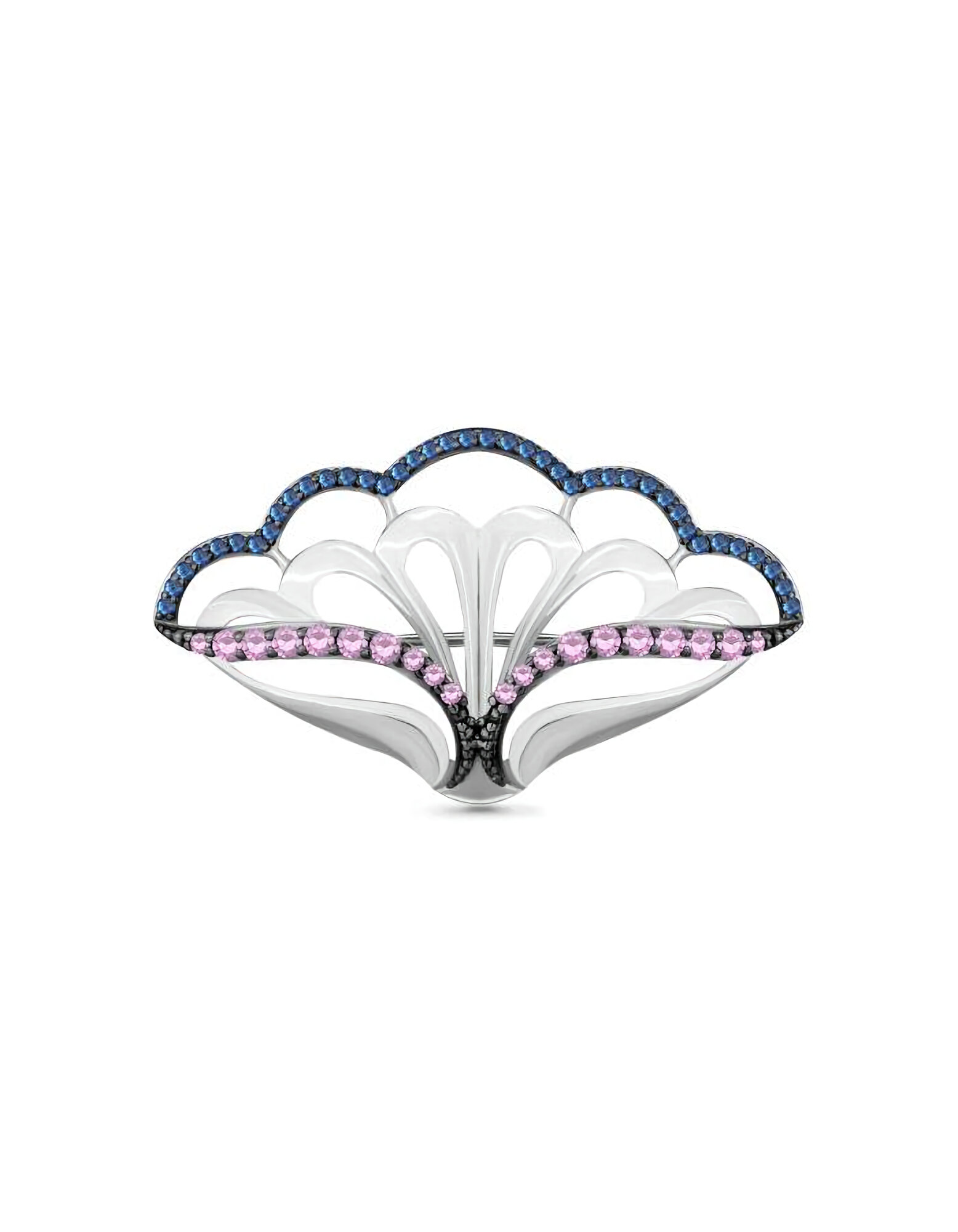 Брошь, серебро, 925 проба, родирование, топаз синтетический