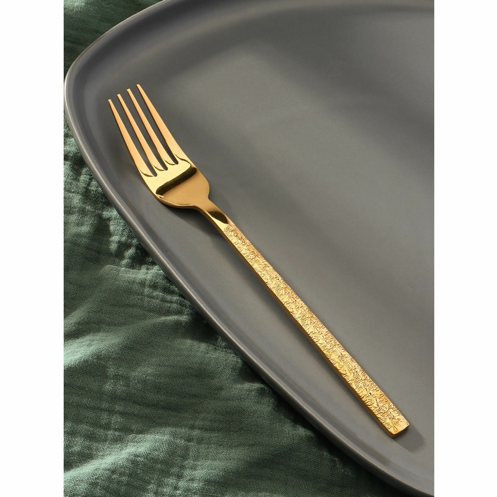 Вилка столовая Magistro Олин GOLD , длина 19.8 см, нержавеющая сталь, золотистая, 5 шт