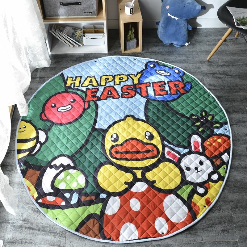 Детский коврик мешок для ползания малыша на пол , ковер в детскую комнату круглый развивающий игровой мягкий теплый для новорожденных младенцев 150 см