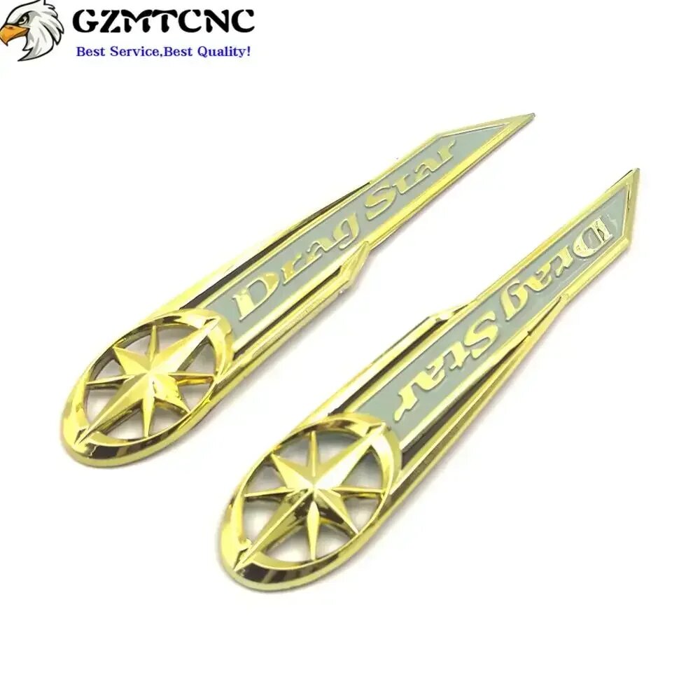 3D хромированная эмблема топливного бака, наклейка, наклейка из АБС-пластика, логотип Drag Star для Yamaha XVS250 XVS 250 400 650 XV400 XVS400 DS400 Dragstar Золотой