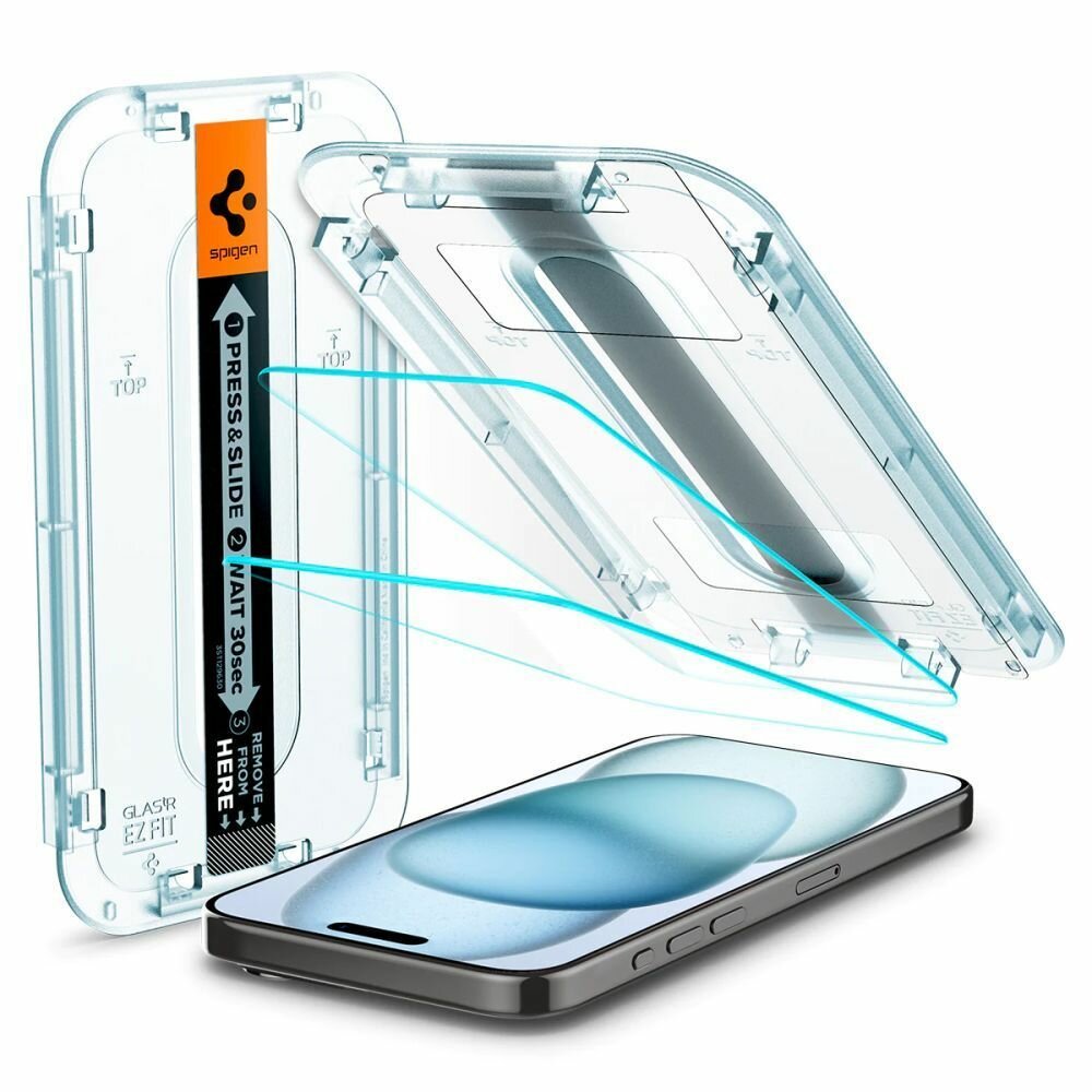 Защитное стекло SPIGEN GLAS.TR 2-PACK iPhone 15 Clear ( 2шт в упаковке )