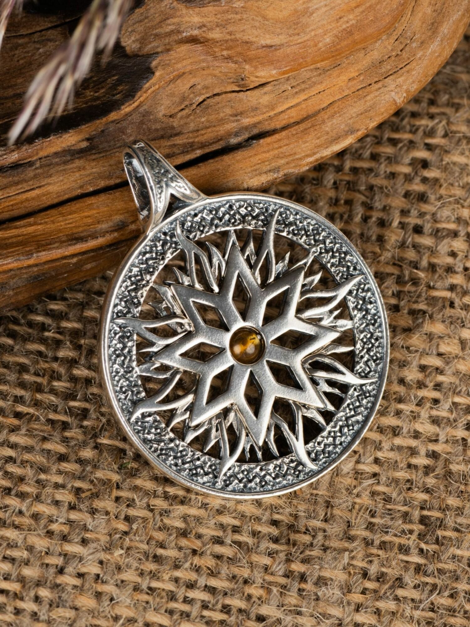 Славянский оберег, подвеска, серебро, 925 проба, чернение