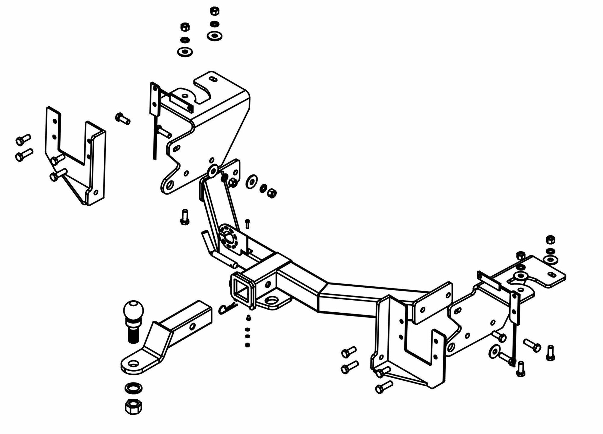 Фаркоп под квадрат для DongFeng Fengon ix7 2023-, Бизон. FA 0710-E