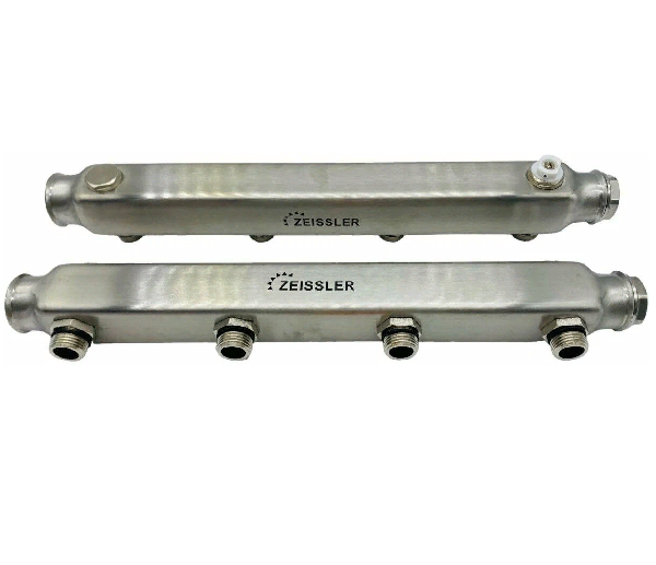 TIM Коллектор из нержавеющей с межосевым расстоянием выходов 100 мм 1*1/2 (4 выхода) ZSc.404.060404S