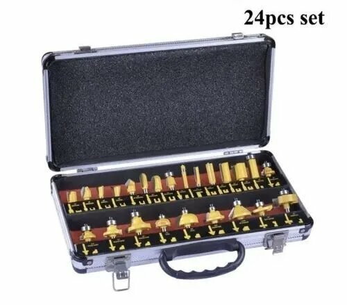 Набор фрез по дереву, хвостовик 6.35мм (24 предметов)