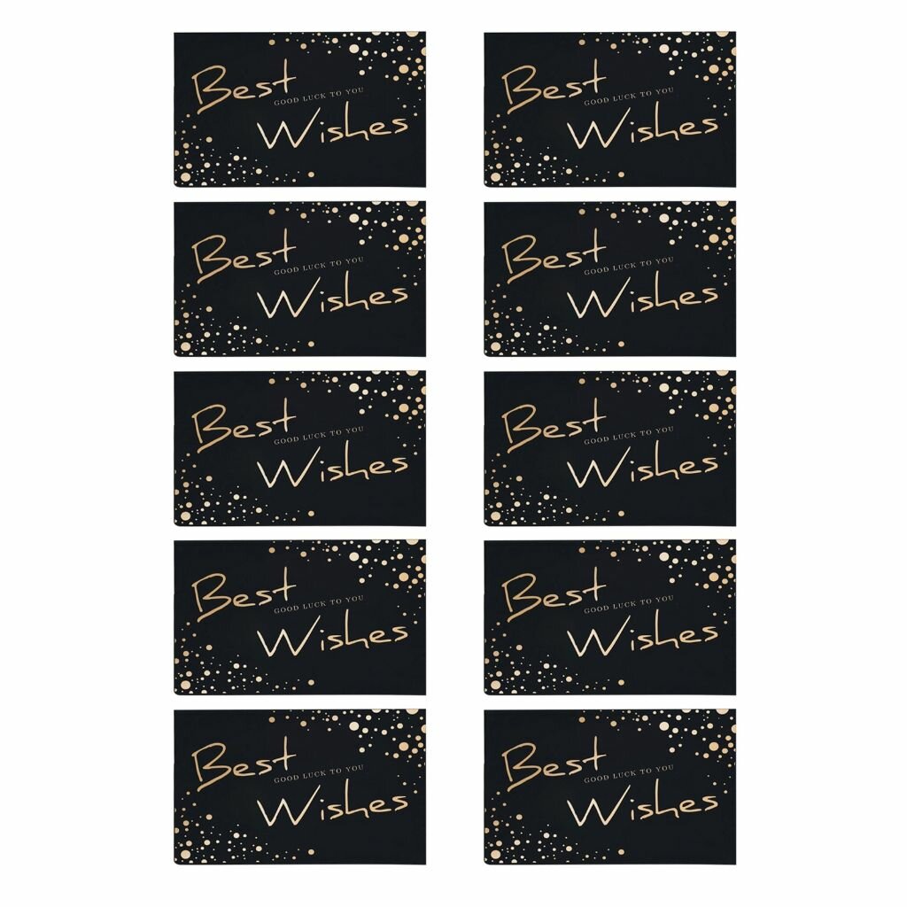 1 комплект из 10 листов, креативная поздравительная открытка с бронзированием деловых сообщений в конверте-с наилучшими пожеланиями