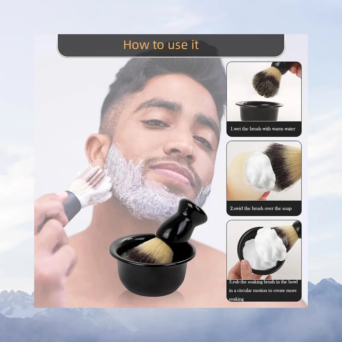 Пластиковая чаша для бритья HNKMP черная