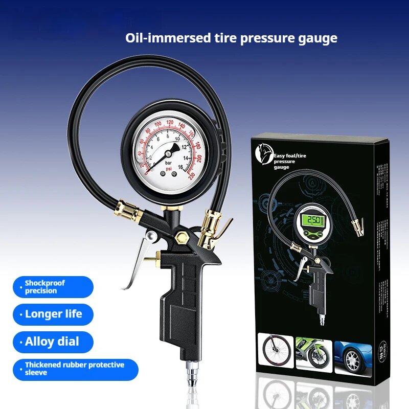 Автоматический манометр для шин, пистолет для воздушного компрессора, автомобиля, мотоцикла, внедорожника, насос для накачивания шин, инструмент для ремонта шин, Dial plate B