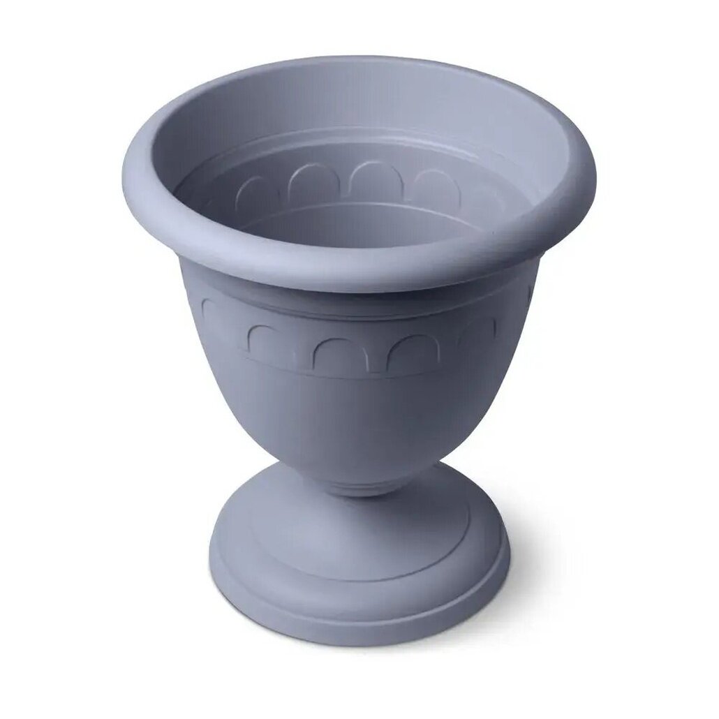 Вазон высокий пластиковый "Колывань" 8.1 л, d30 см, устойчивый, с дренажом, цвет серый