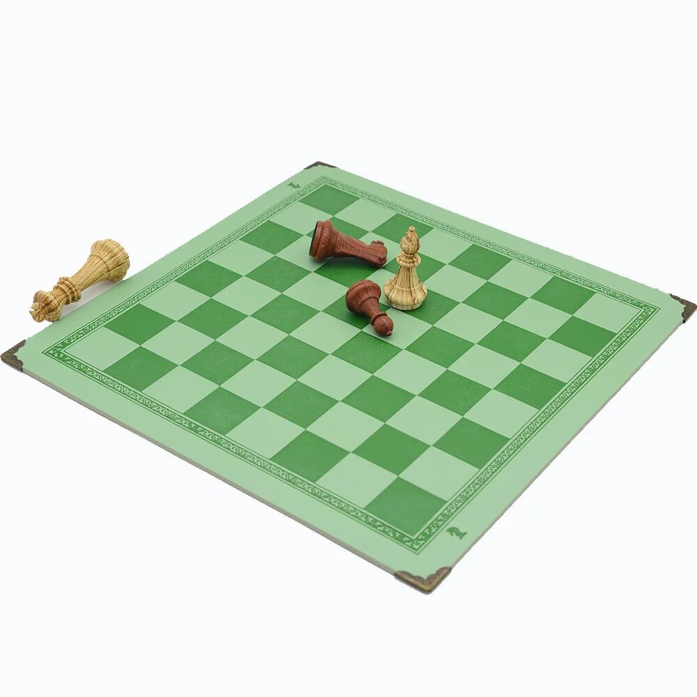 Рельефная шахматная доска из искусственной кожи 33x33 см, green 33CM