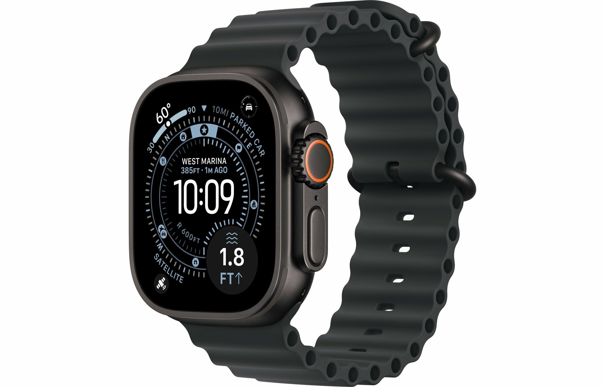 Умные часы Apple Watch Ultra 3 (2025) GPS + Cellular, 49 мм, корпус из черного титана, ремешок Ocean Band черного цвета
