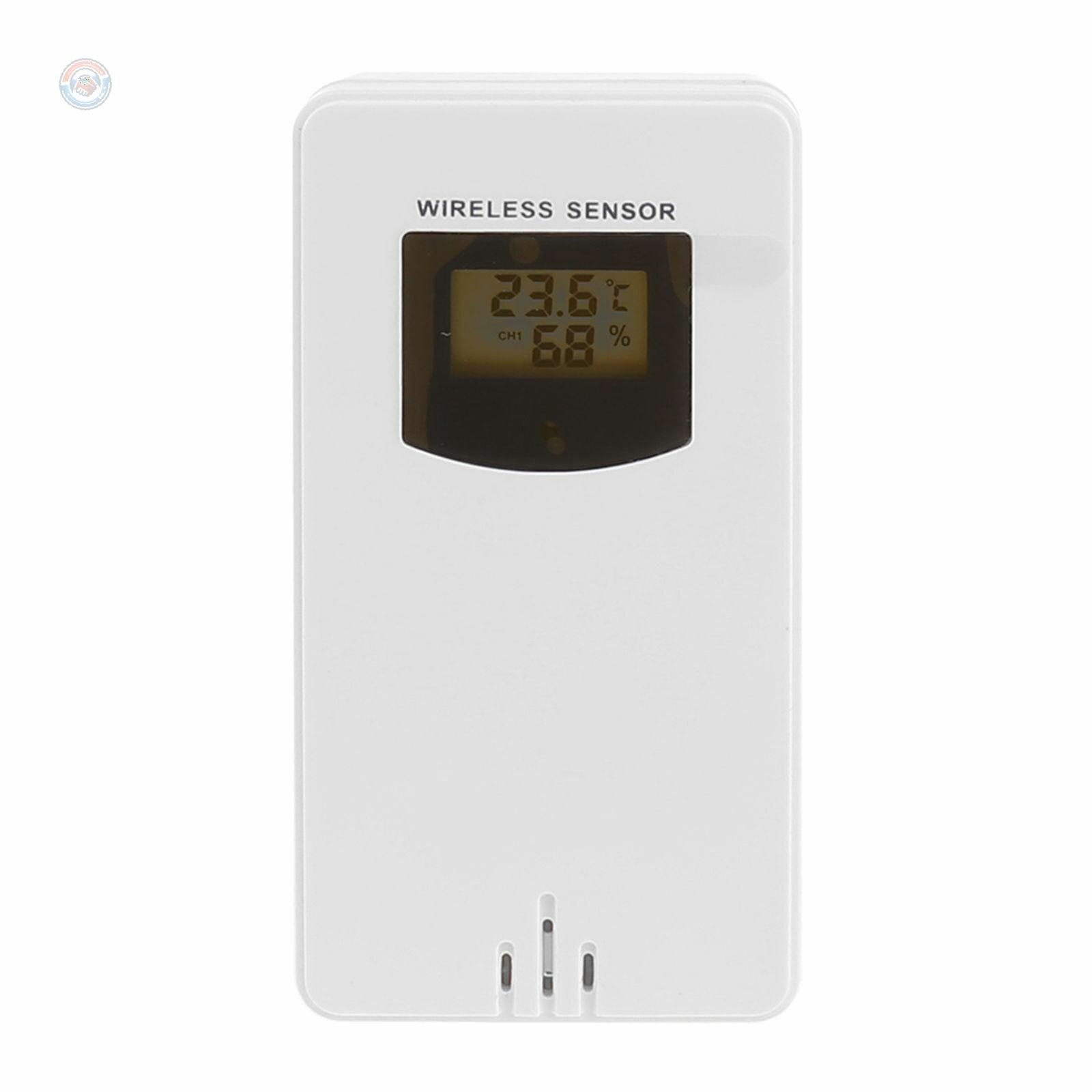 Беспроводной датчик температуры и влажности для метеостанции FanJu 3378, 433 МГц, 60 м дальность, настенный и настольный, белый пластик