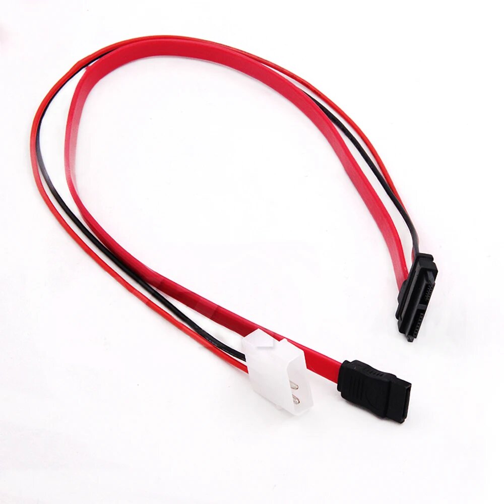 Кабели питания Slimline SATA к Molex Slim SATA, 13-контактный (7P + 6P) на 7-контактный + кабель питания1 для порта SATA Slimline 30 см/1 фута/12 дюймов
