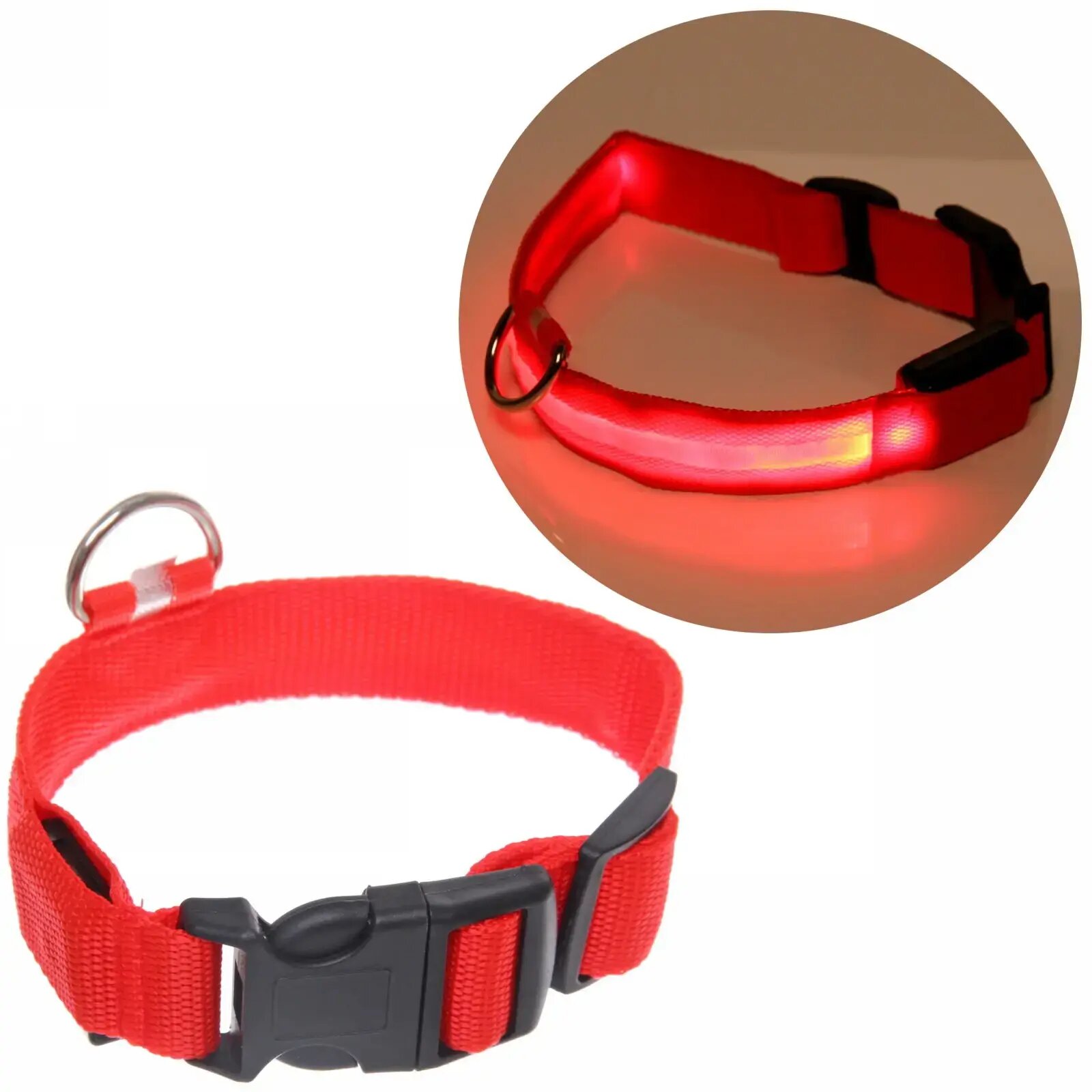 Ошейник светящийся для собак «Бро видно», красный, размер S 2,5*30см