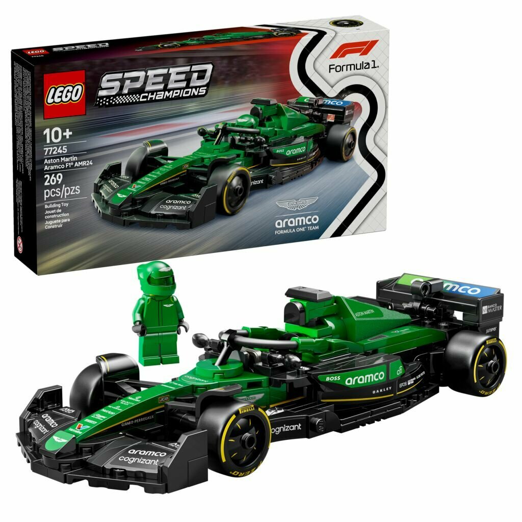 Конструктор LEGO Speed Champions Aston Martin Aramco F1 AMR24 77245, 269 деталей, от 10 лет