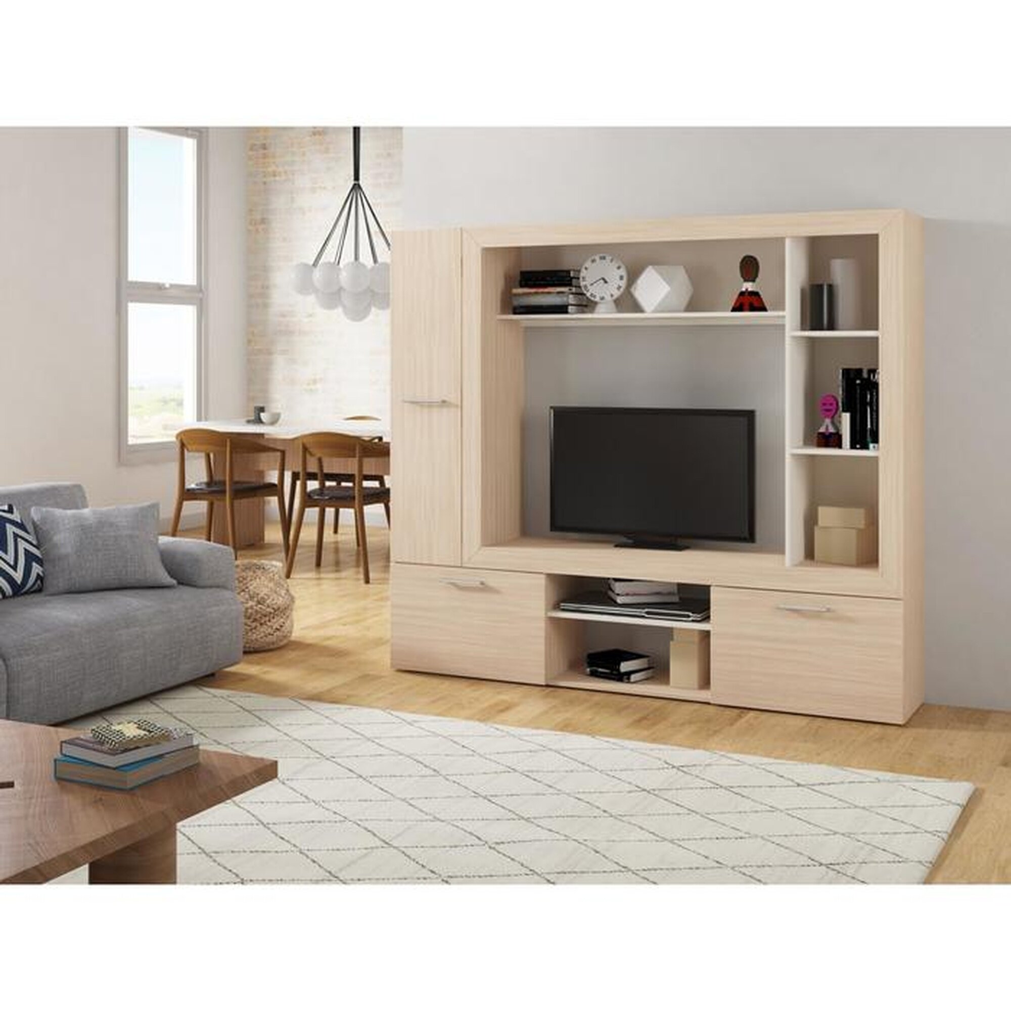 Стенка Сима-ленд «Oskar-3», ЛДСП, цвет дуб сонома, 196 см х 34.5 см х 170 см