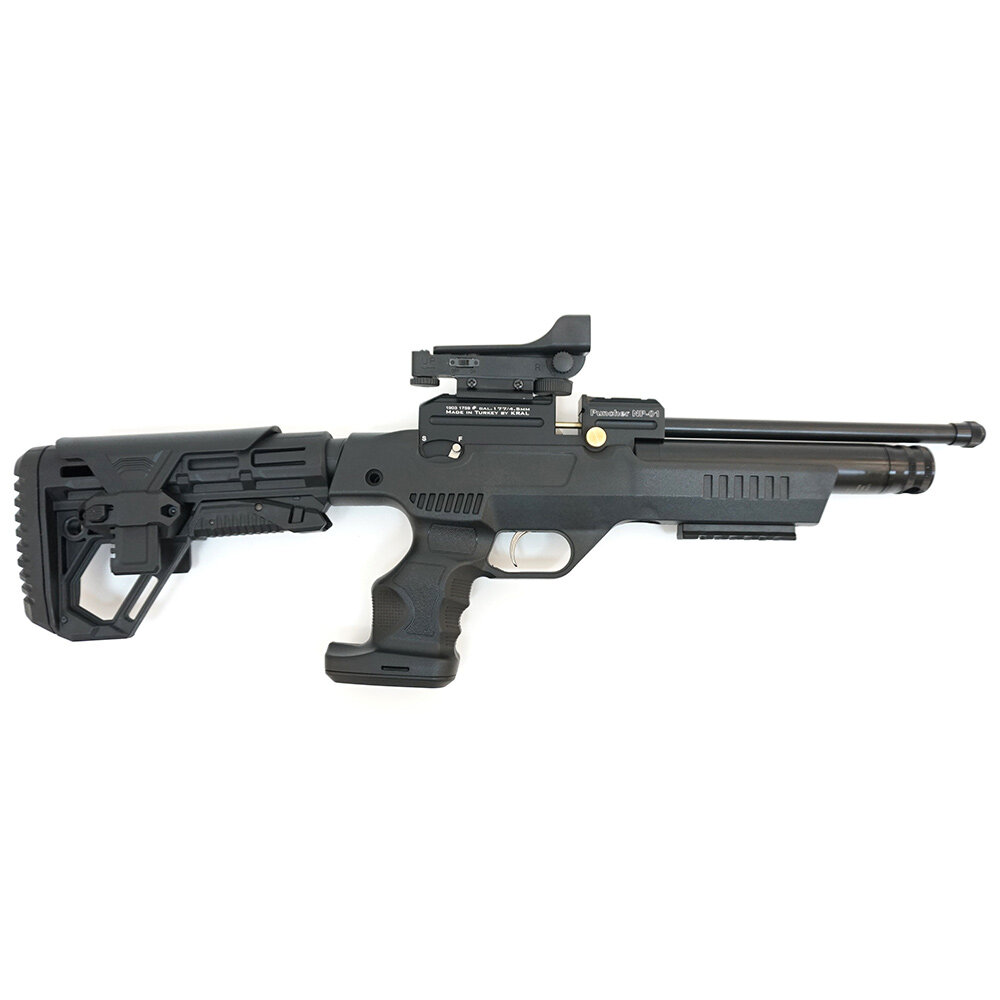 Пневматический пистолет Kral Puncher NP-01, PCP, 6.35мм, полимерный корпус, 3 позиции приклада