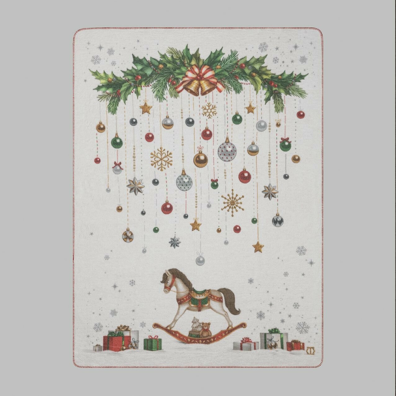Togas Плед новогодний 150х200 "Джойлетт" двусторонний, хлопок, модал, в подарок