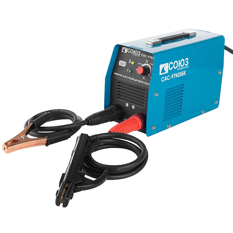 Сварочный инвертор СОЮЗ САС-97И25БК Напряжение - 180-250 В Тип сварки - MMA Минимальный ток сварки (MMA) - 20 А