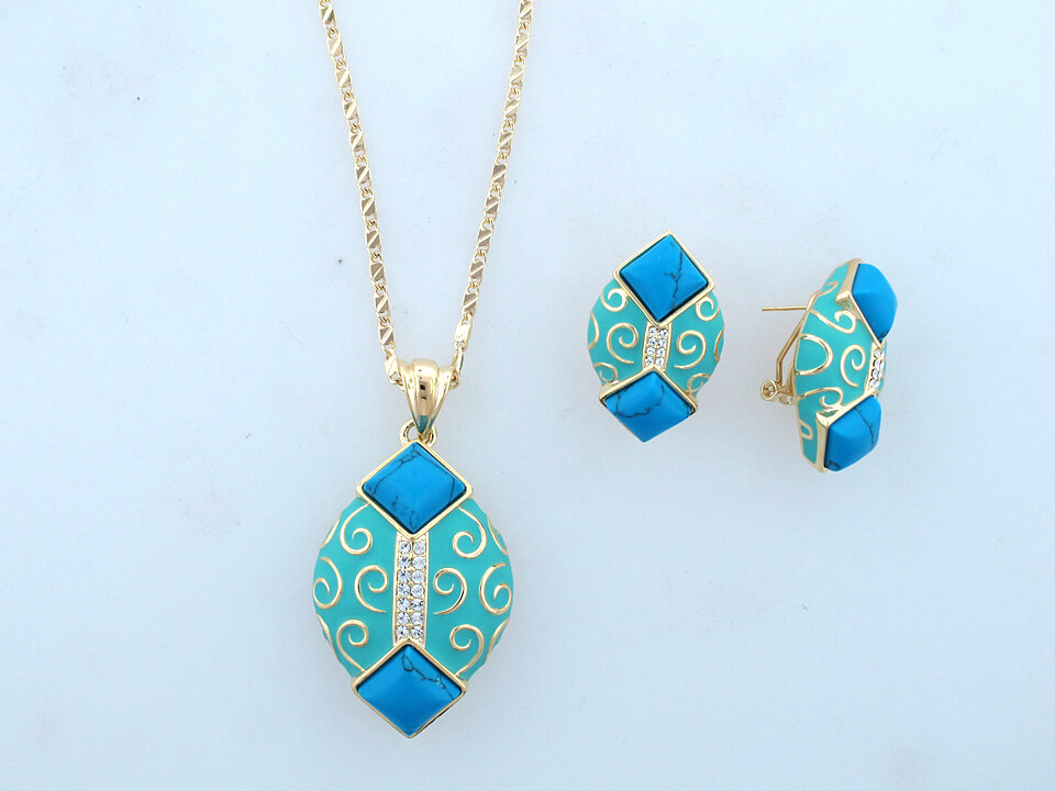 Комплект бижутерии, стекло, кристаллы Swarovski, эмаль