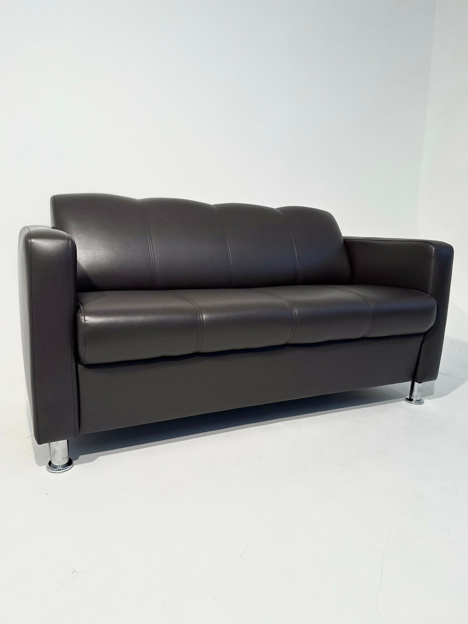 Диван офисный Baron, механизм Нераскладной, 140х70х73 см, серый антрацит