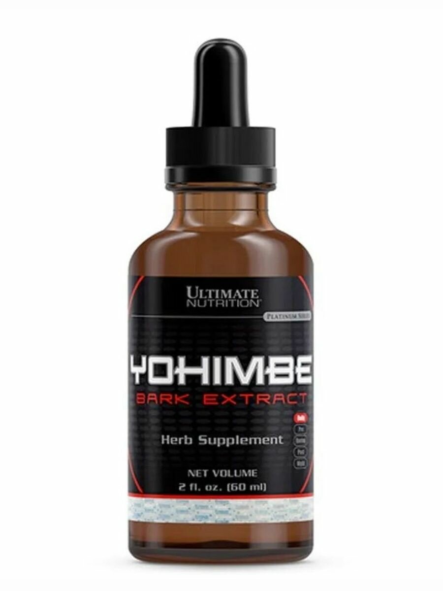 Тестостерон для мужчин Ultimate Nutrition Yohimbe Bark Extract Liquid (Экстракт Коры Йохимбе Жидкий) 60 мл