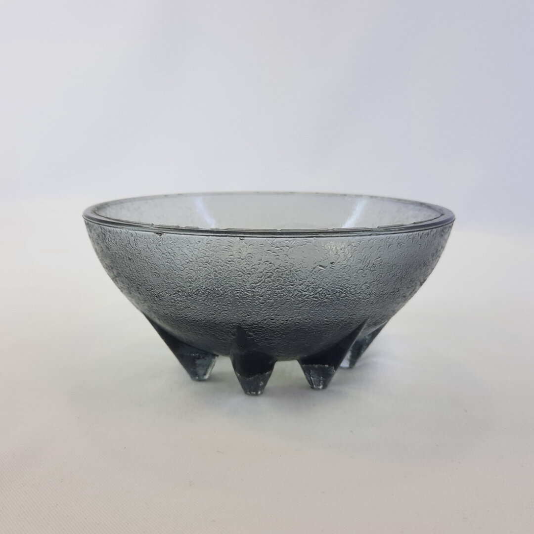 Салатник малый, цветное стекло высота 6 см, мелкие сколы, винтаж СССР