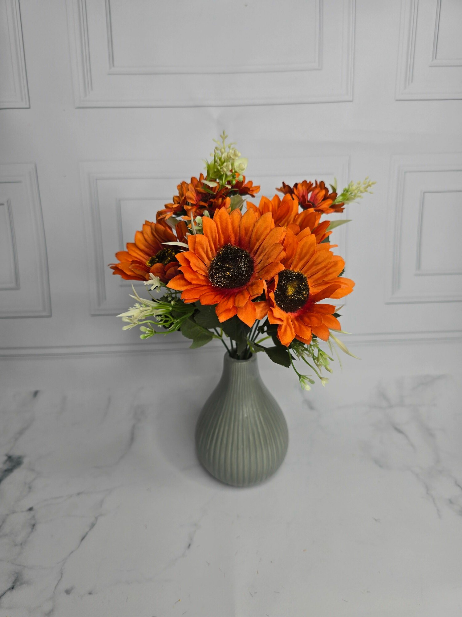 Искусственные растения Holodilova "Подсолнух", текстиль, оранжевые