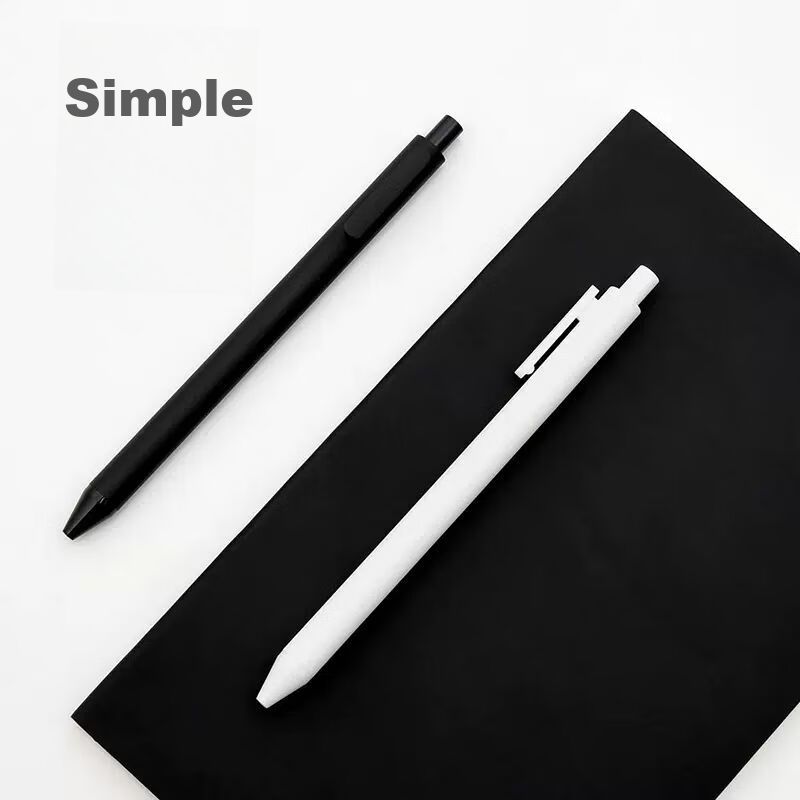 KACO Shuyuan Gel Pen, Retractable Signing Pen, Journal Pen, Water Pen, Office Stationery, 0.5mm Bullet Tip, White Barrel, Black Ink, 10 Pens/box, K1015