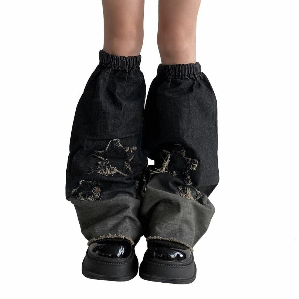 Чехол для ног y2k hot girl subculture-черный с множеством пятиконечных звезд