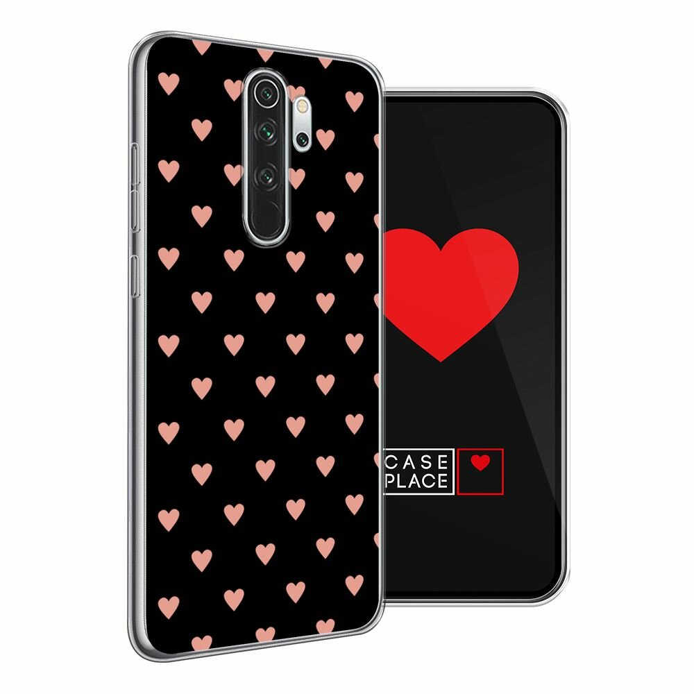 Чехол на Xiaomi Redmi Note 8 Pro / Сяоми Редми Нот 8 Про с принтом "Розовые сердечки" — фото 1