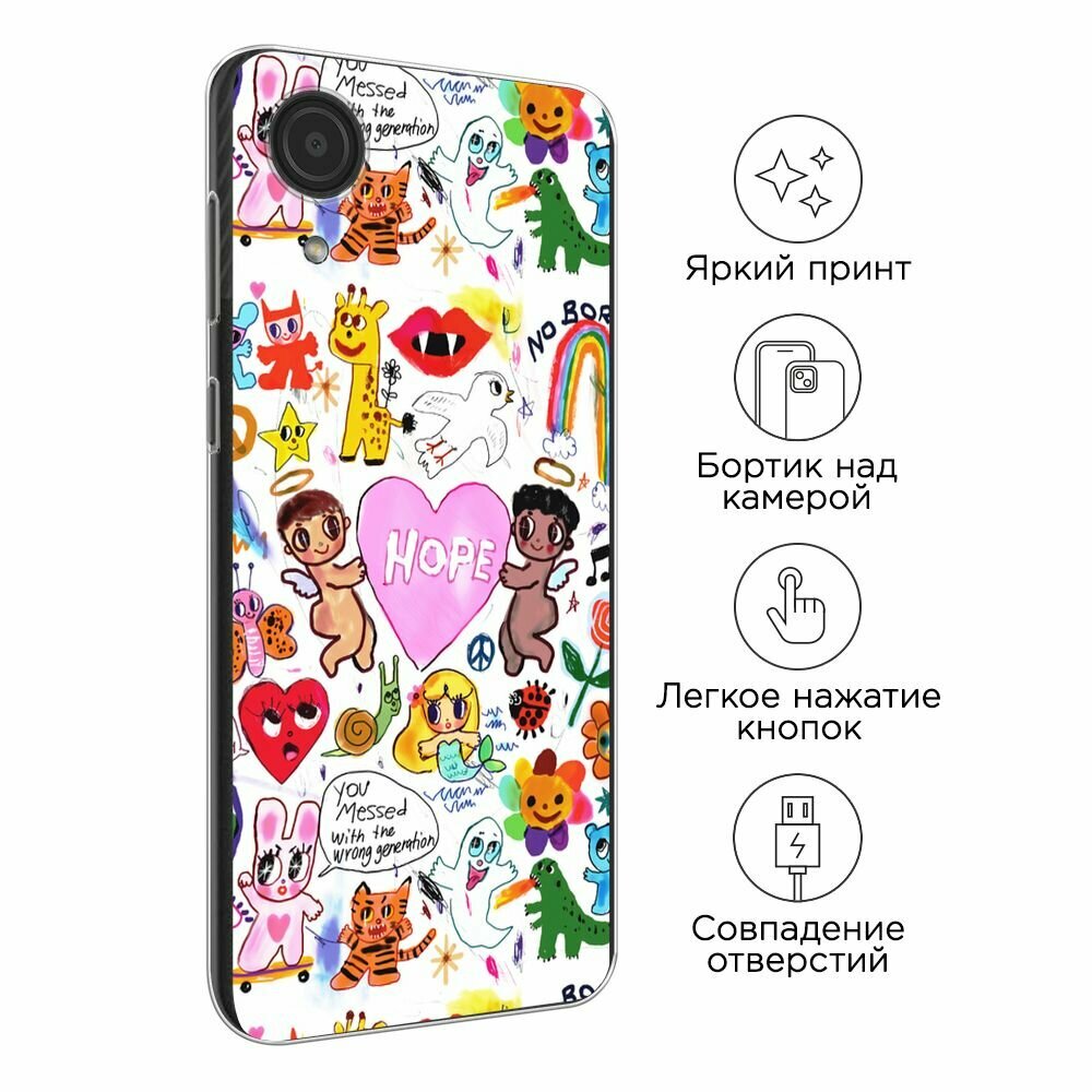 Чехол на Samsung Galaxy A03 Core / Самсунг Галакси А03 Core с принтом "Милые рисунки" — фото 1