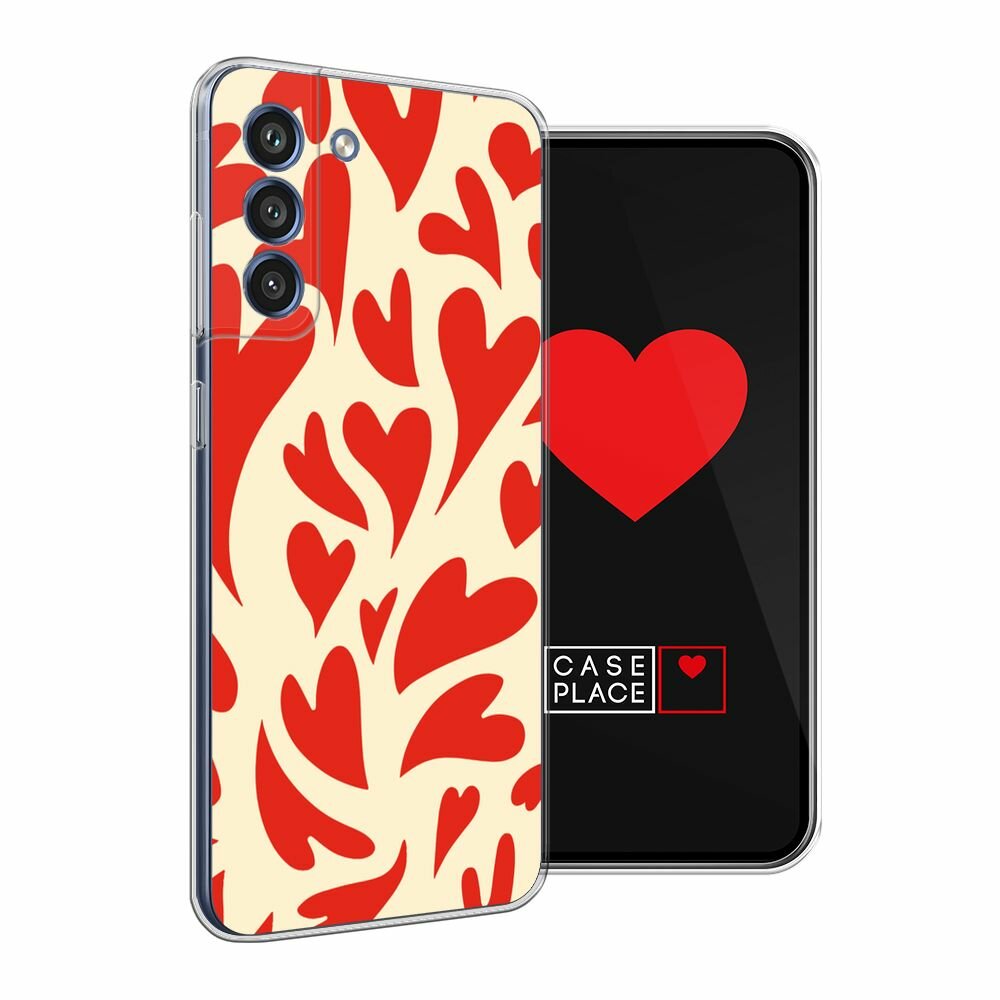 Чехол на Samsung Galaxy S21 FE 5G / Самсунг Галакси S21 FE с принтом "Crazy hearts 1 - 14 февраля" — фото 1